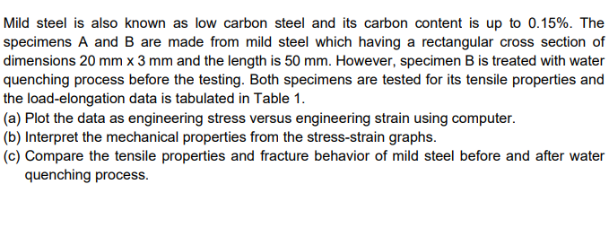 Solved Mild steel is also known as low carbon steel and its | Chegg.com