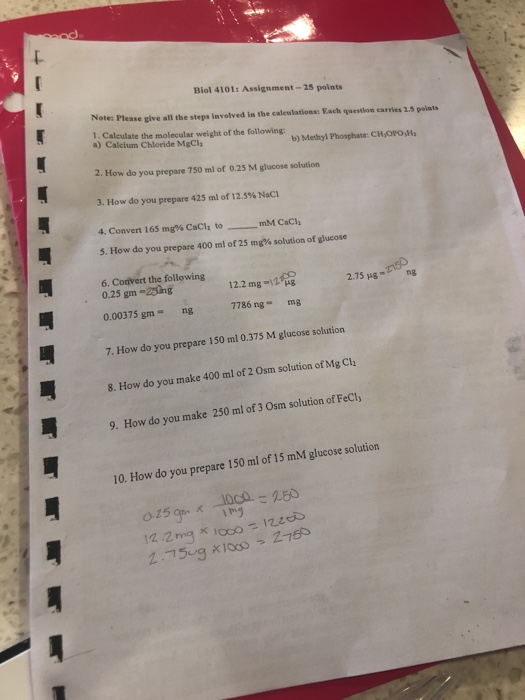 Solved Biol 4101: Assignment- 25 points Note: Please give | Chegg.com