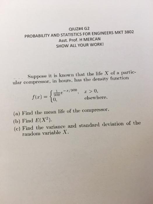 Solved QIUZH4 G2 PROBABILITY AND STATISTICS FOR ENGINEERS | Chegg.com
