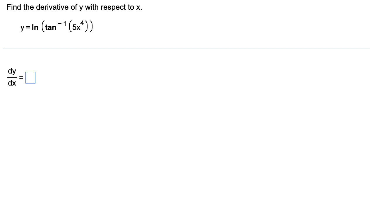 Solved Find the derivative of y with respect to x. | Chegg.com