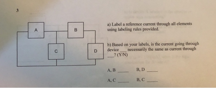 Solved 3 a) Label a reference current through all elements | Chegg.com