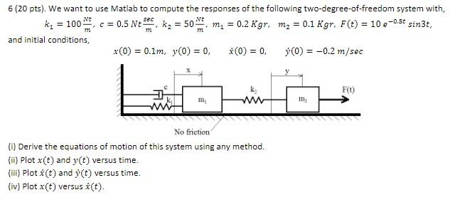 Solved = Nt 772 6 (20 pts). We want to use Matlab to compute | Chegg.com