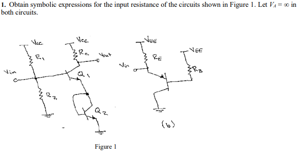 Solved 1. Obtain symbolic expressions for the input | Chegg.com