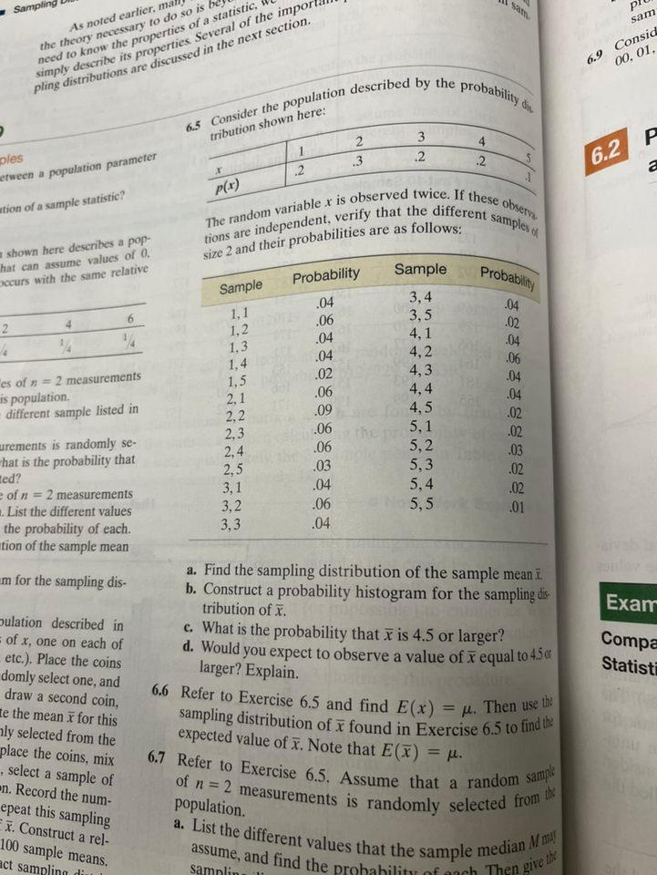 Solved pling distributions arce 6. the population of a | Chegg.com