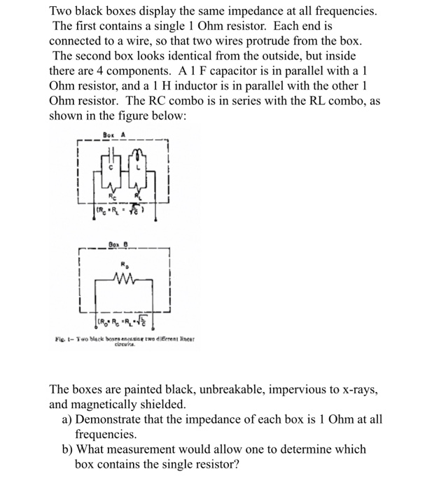(Solved) : Two Black Boxes Display Impedance Frequencies First Contains ...