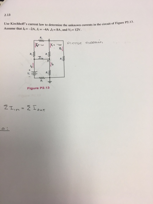 Solved Use Kirchhoff's current law to determine the unknown | Chegg.com