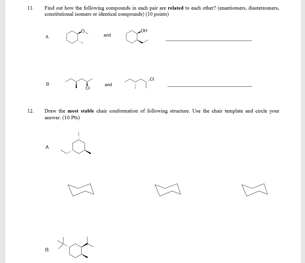 Solved 11. Find out how the following compounds in each pair | Chegg.com