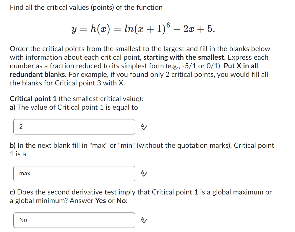 Solved Find all the critical values (points) of the function | Chegg.com
