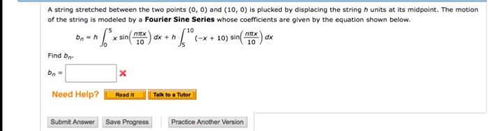 Solved A string stretched between the two points (0, 0) and | Chegg.com