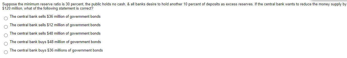 Solved Suppose the minimum reserve ratio is 30 percent, the | Chegg.com