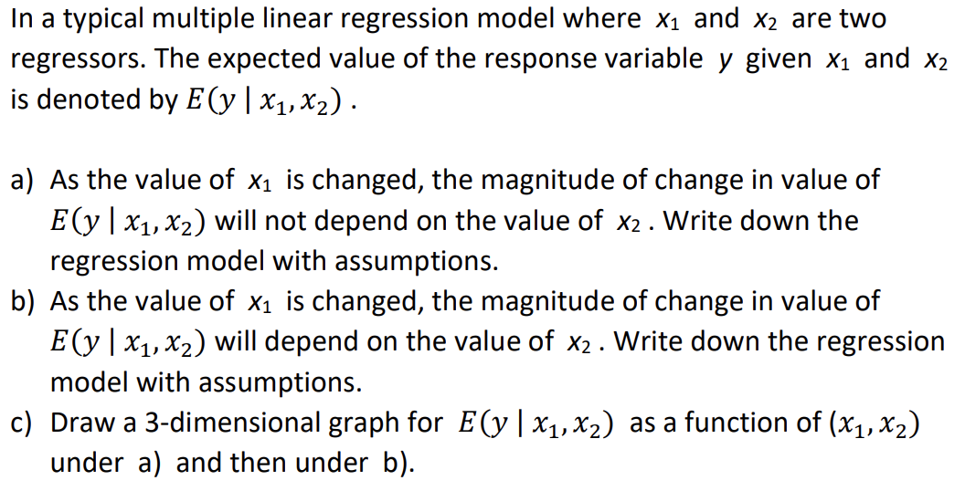Solved In a typical multiple linear regression model where | Chegg.com