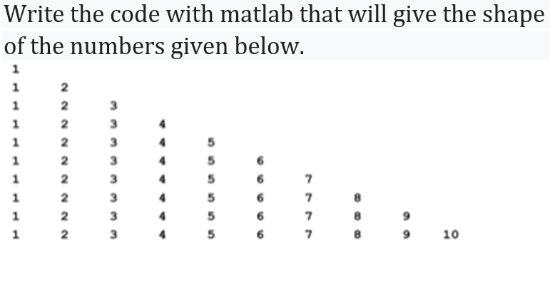Solved Write the code with matlab that will give the shape | Chegg.com
