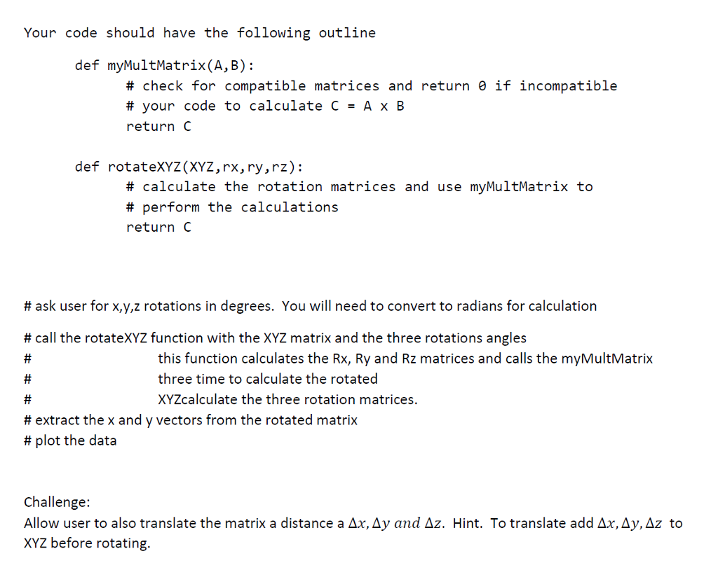 Write a program that plots a rotated 3D image of a | Chegg.com