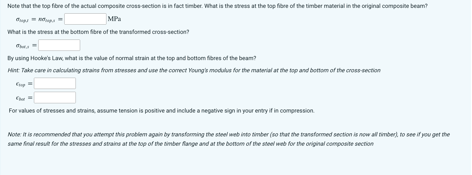 Solved Weekly Online Assignment - Week 6 - Composite Beam | Chegg.com