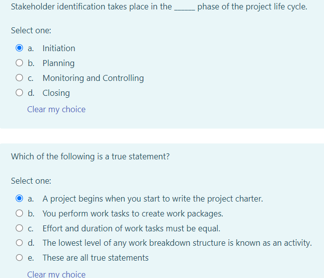 Solved \r\nWhich of the following is true of the stages of | Chegg.com