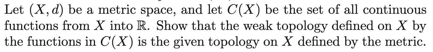 Solved Let (x,d) ﻿be a metric space, and let C(x) ﻿be the | Chegg.com
