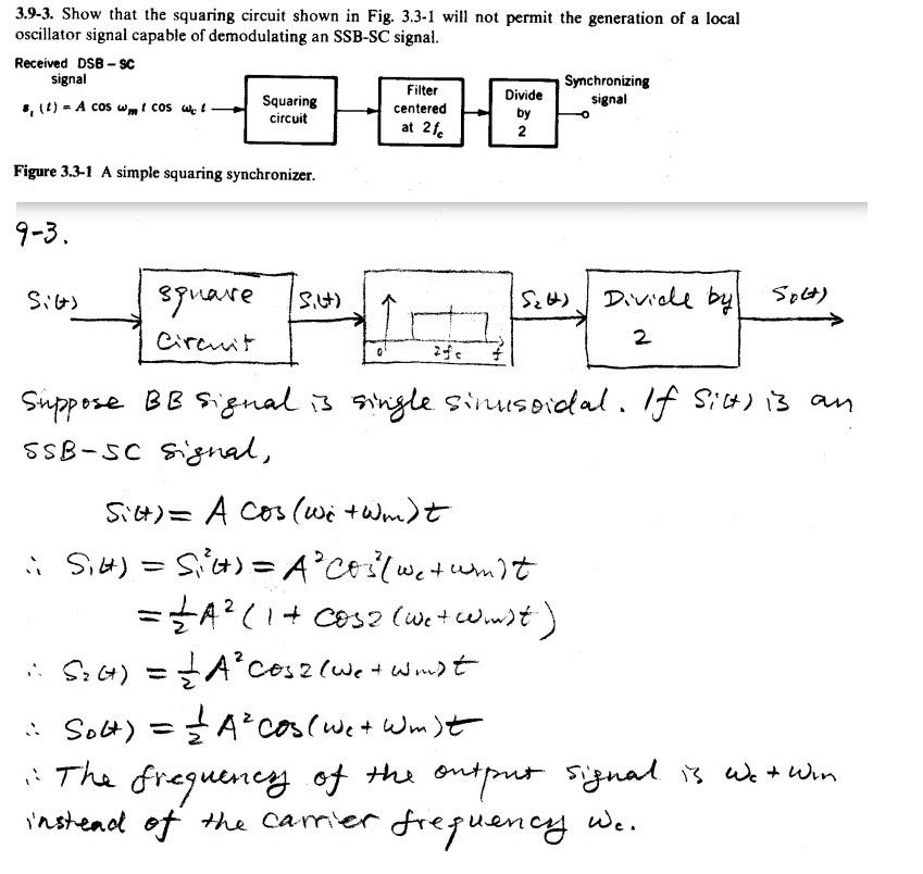 Solved 3.9-3. Show that the squaring circuit shown in Fig. | Chegg.com