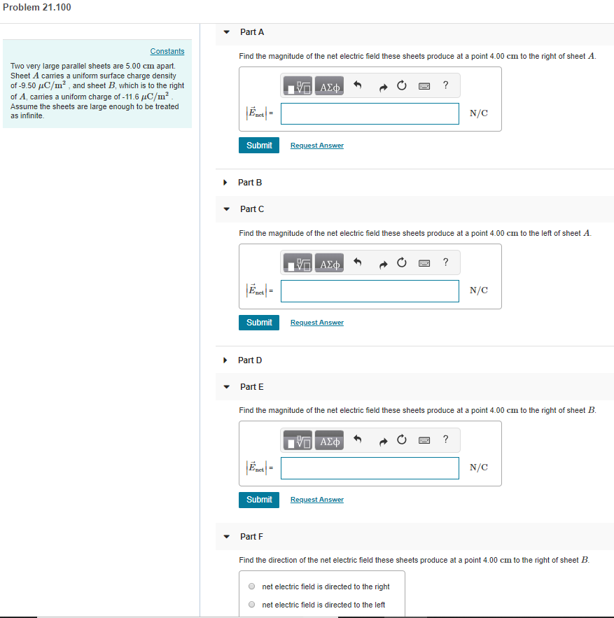 Solved Problem 21.100 Part A Constants Find the magnitude of | Chegg.com