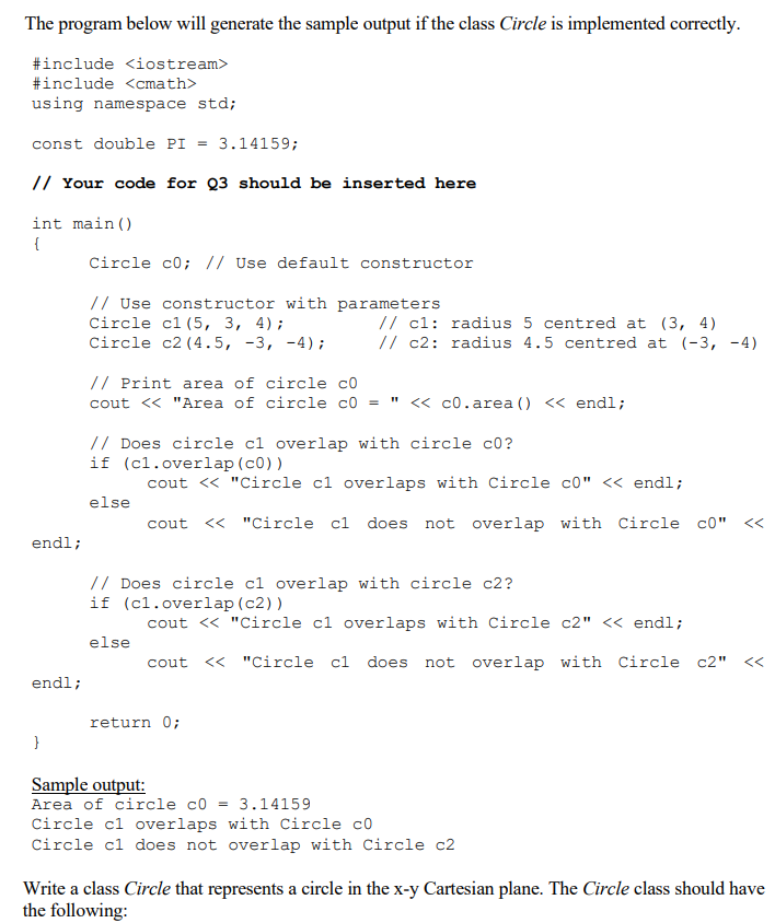Solved The program below will generate the sample output if | Chegg.com