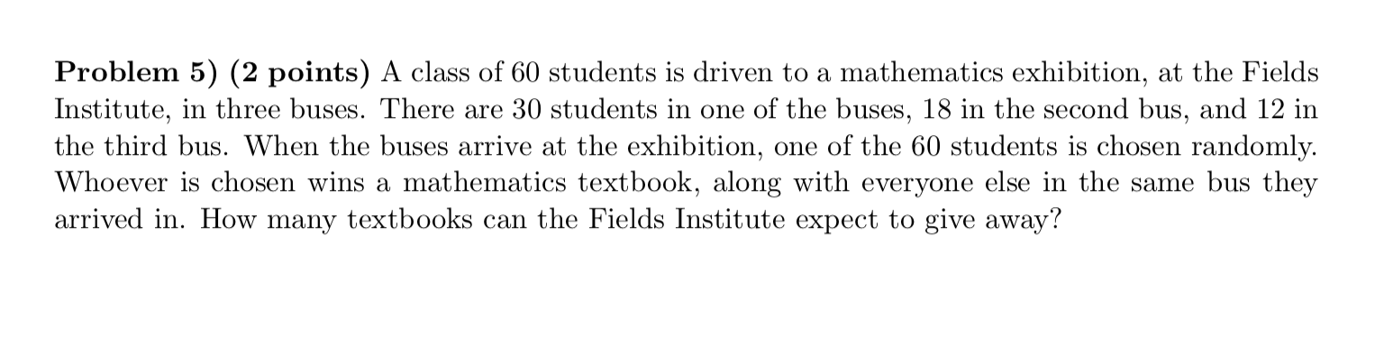 Solved Problem 5) (2 points) A class of 60 students is | Chegg.com