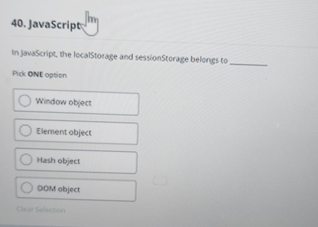 Solved JavaScript m2mIn Javascript, the localStorage and | Chegg.com