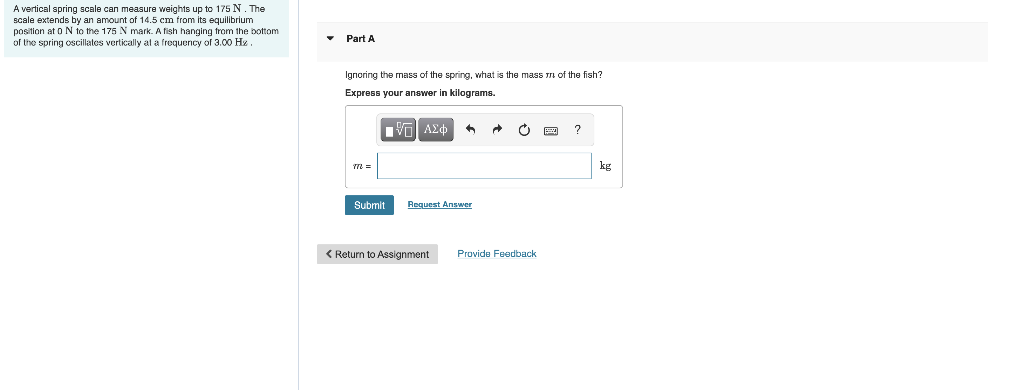 Solved A vertical spring scale can measure weights up to 175 | Chegg.com