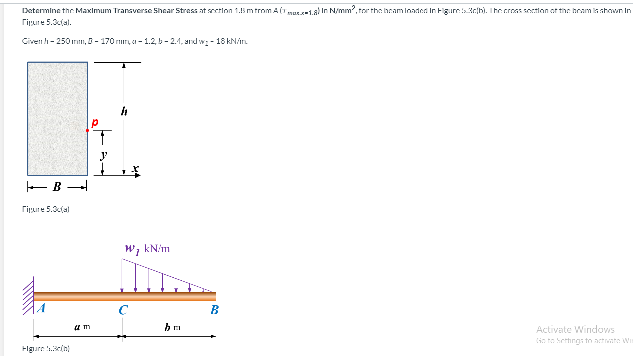 Solved Determine the Maximum Transverse Shear Stress at | Chegg.com