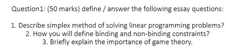 Solved Question1: (50 marks) define / answer the following | Chegg.com