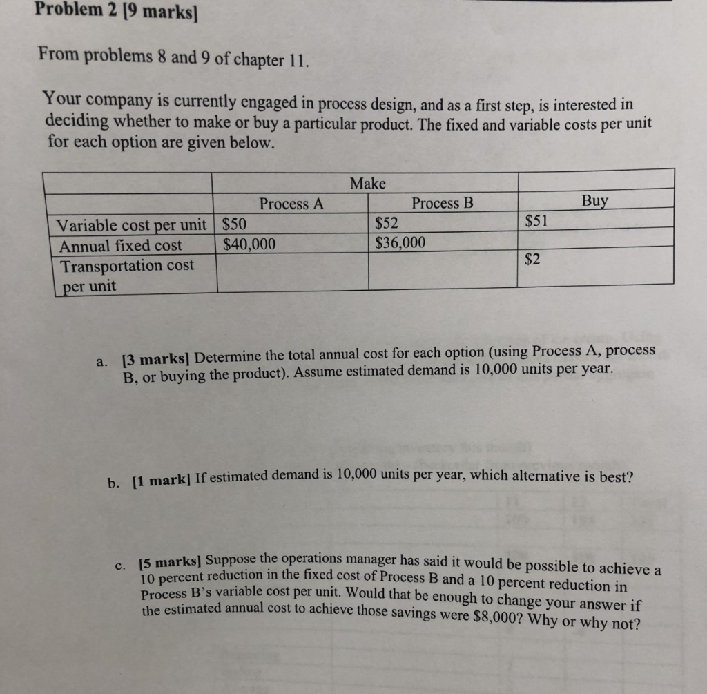 Solved Problem 2 19 marks] From problems 8 and 9 of chapter | Chegg.com