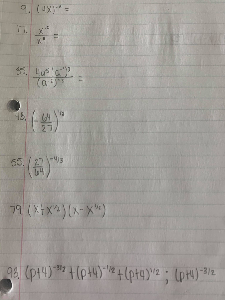 Solved Write each answer using only positive exponents. | Chegg.com