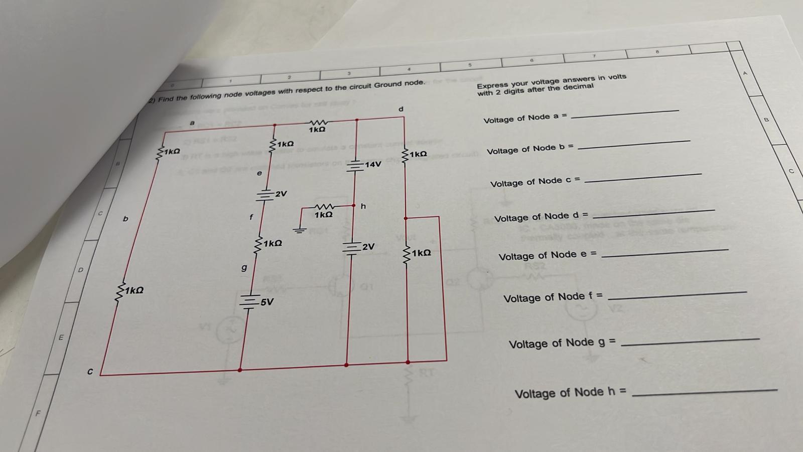 Solved the following node voltages with respect to the | Chegg.com