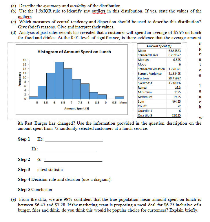Solved S Mean E N T Describe The Symmetry And Modality Of