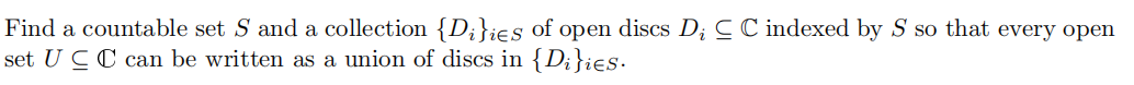 Solved Find a countable set S and a collection {Di}i∈S of | Chegg.com