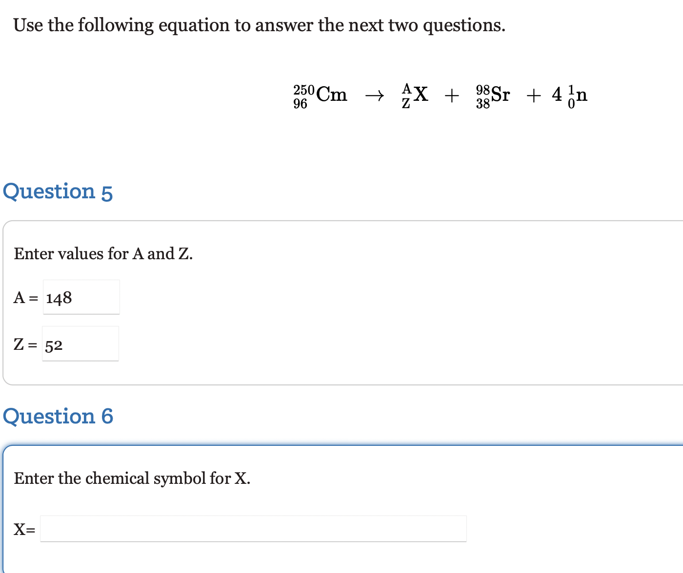 Solved Use the following equation to answer the next two | Chegg.com