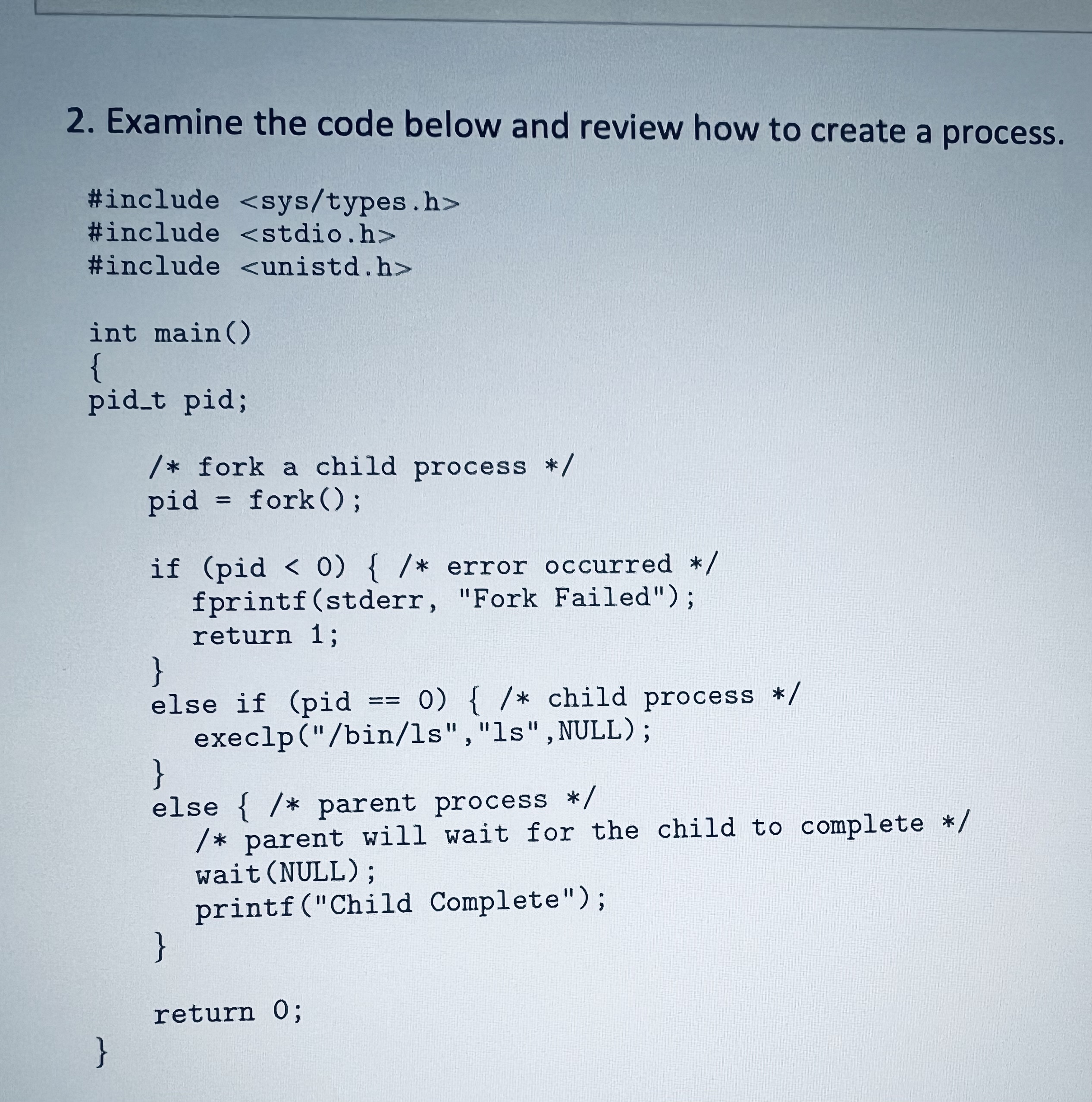 Solved 2. Examine the code below and review how to create a | Chegg.com