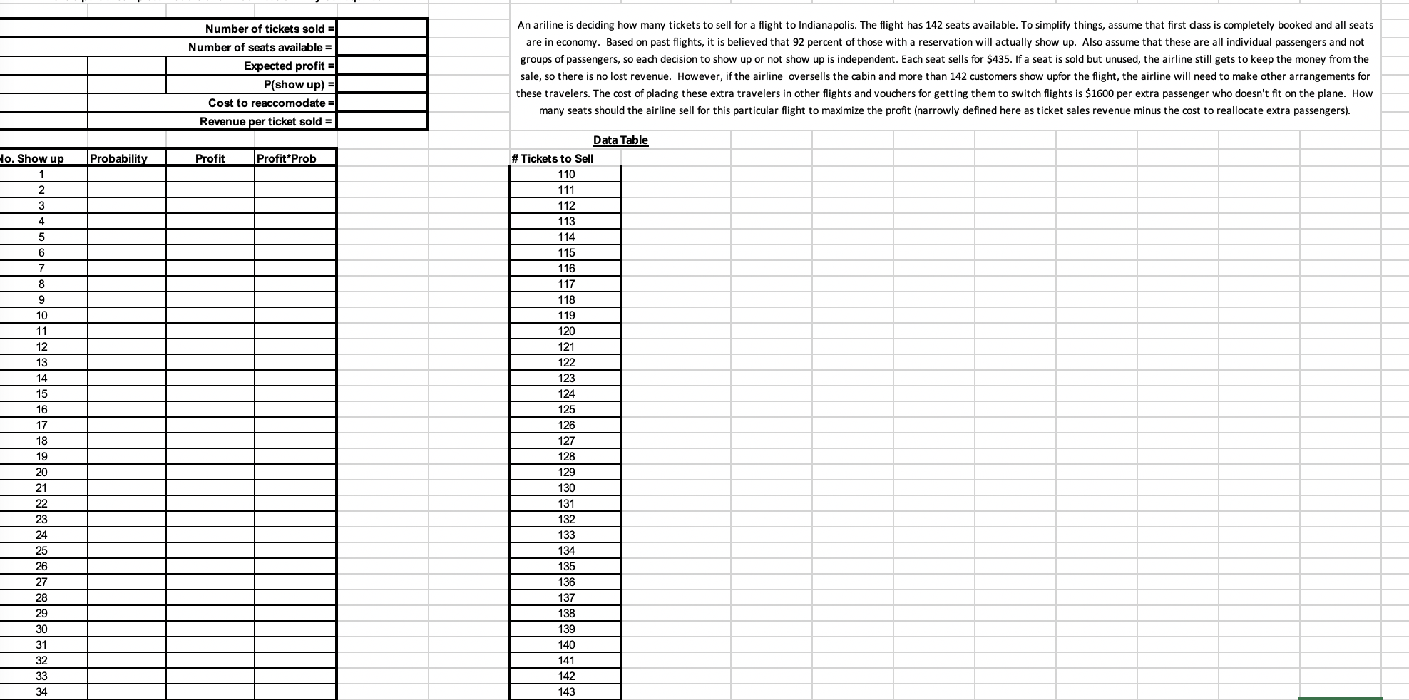 Solved An airline is deciding how many tickets to sell for a | Chegg.com