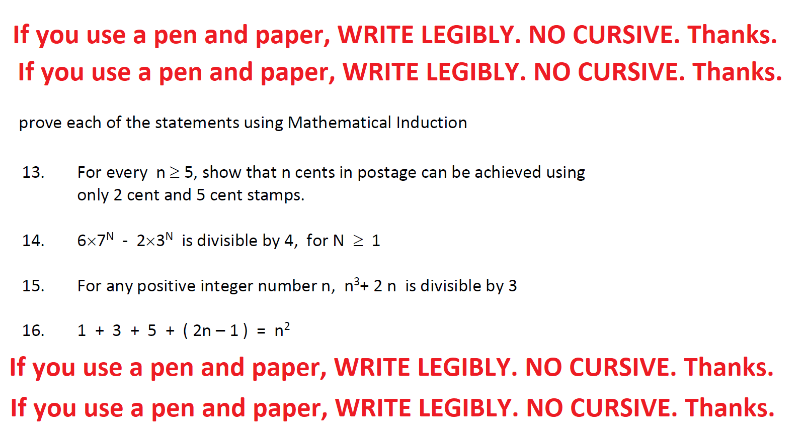 Solved If you use a pen and paper, WRITE LEGIBLY. NO | Chegg.com