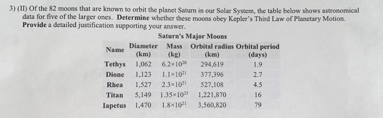 Solved 3) (II) Of the 82 moons that are known to orbit the | Chegg.com