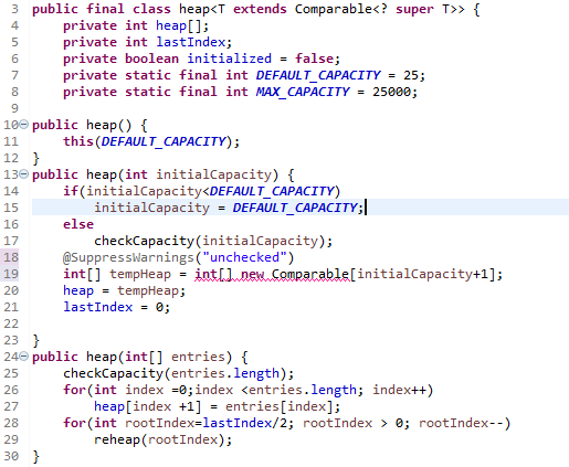 Solved 4 miN 00 3 public final class heap> { private int | Chegg.com