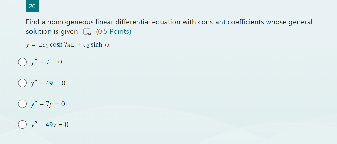 Solved Find a homogeneous linear differential equation with | Chegg.com
