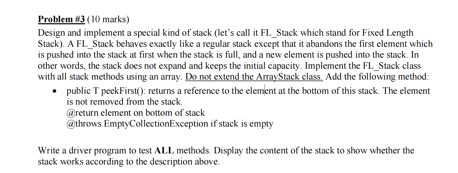 Solved Problem #3 (10 marks) Design and implement a special | Chegg.com