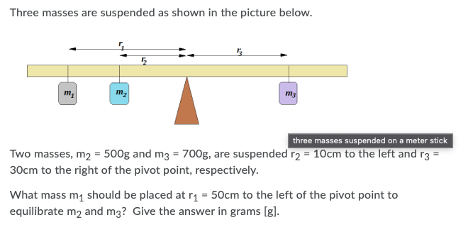 Solved Three masses are suspended as shown in the picture | Chegg.com