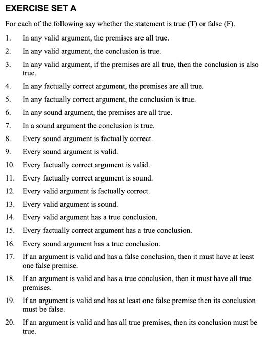 Solved EXERCISE SET A For each of the following say whether | Chegg.com