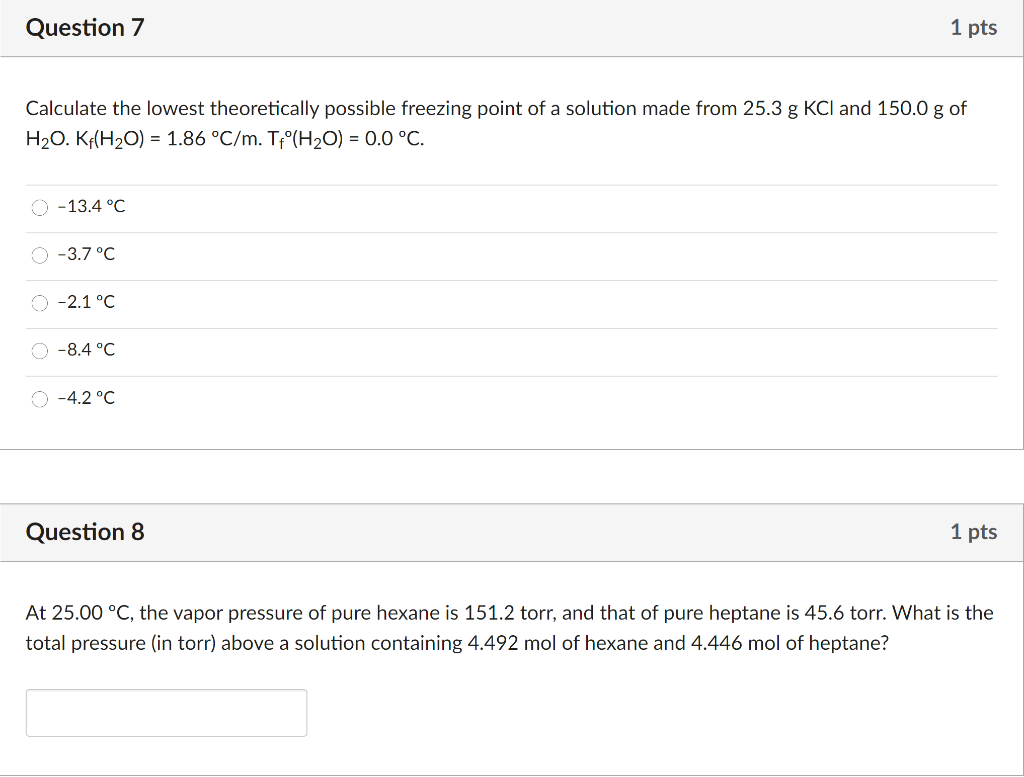 Solved Question 7 1 pts Calculate the lowest theoretically | Chegg.com