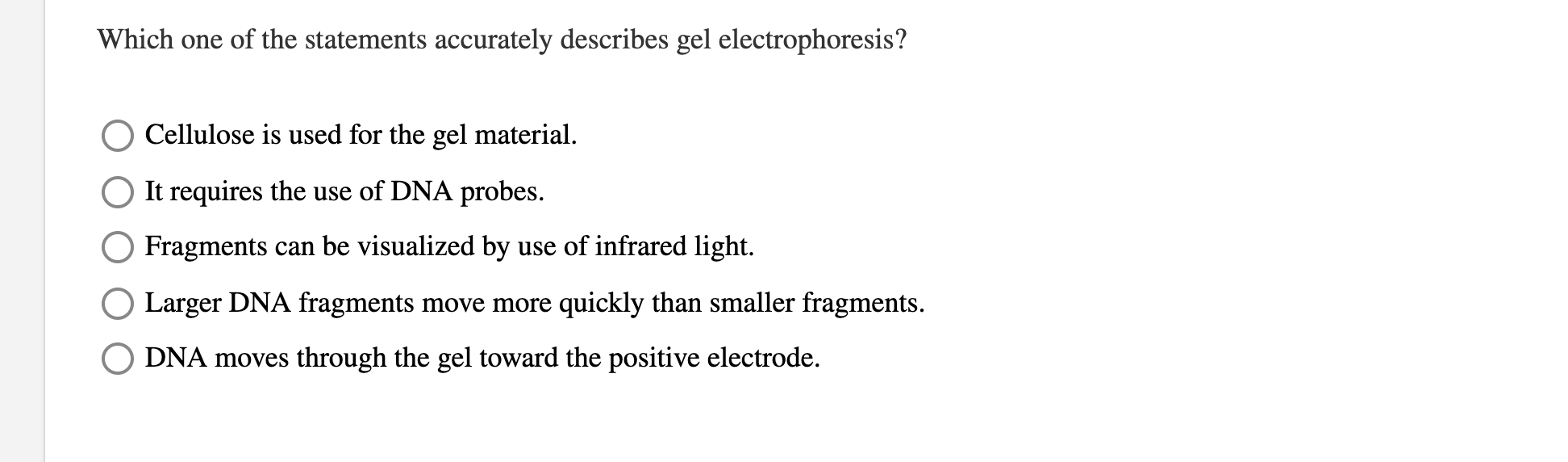 Solved Which one of the statements accurately describes gel | Chegg.com