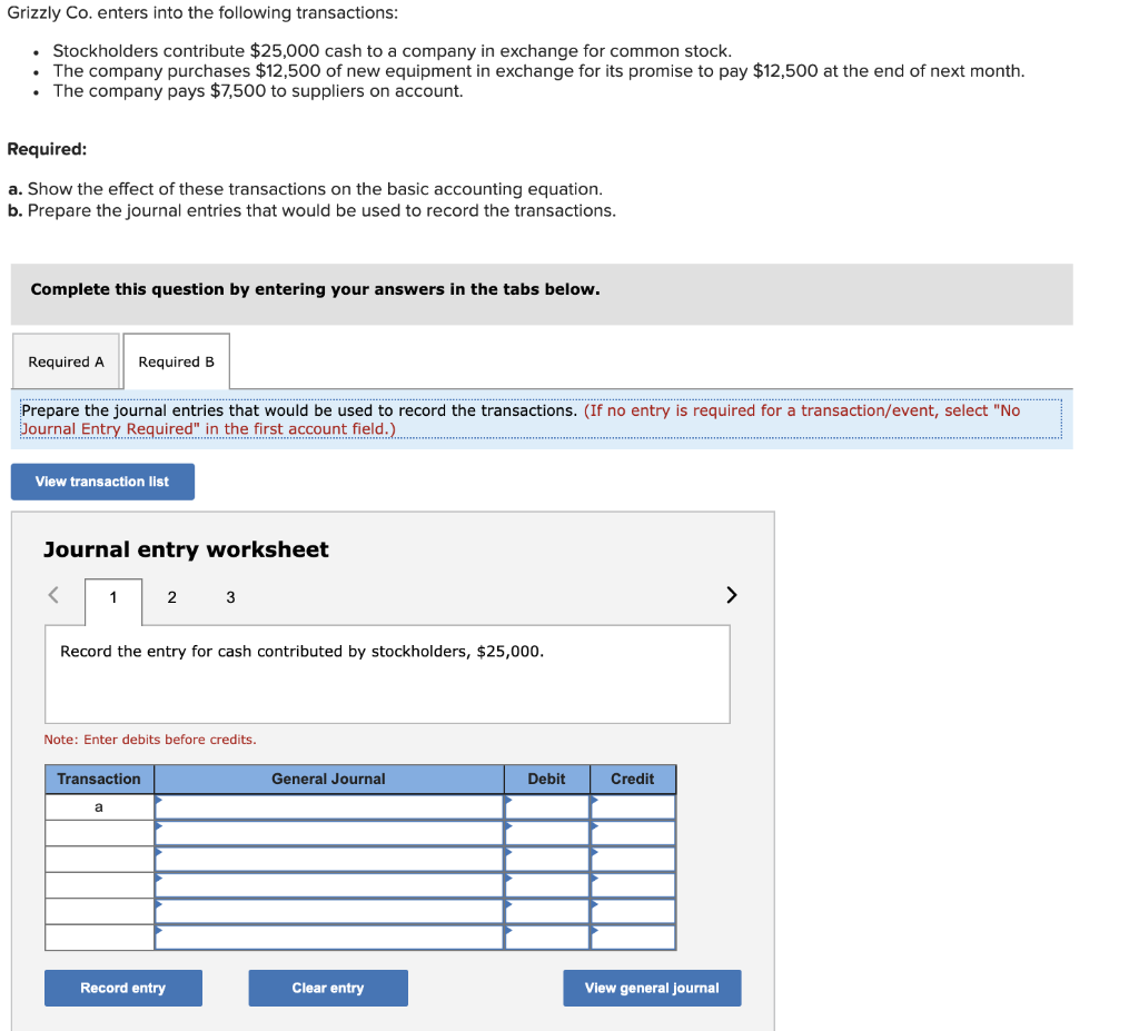 Solved Grizzly Co. enters into the following transactions: • | Chegg.com