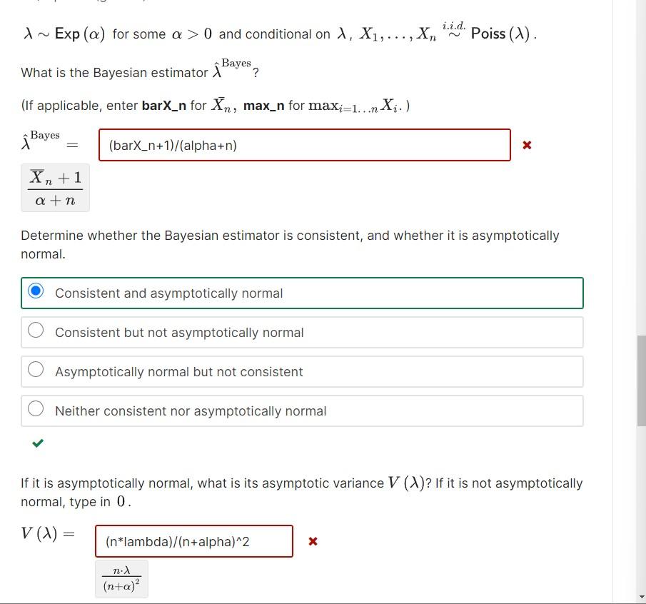 Solved λ∼Exp(α) for some α>0 and conditional on λ,X1,…,Xn∼ | Chegg.com