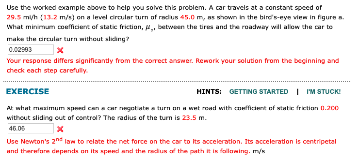 Solved GOAL Calculate the frictional force that causes an | Chegg.com