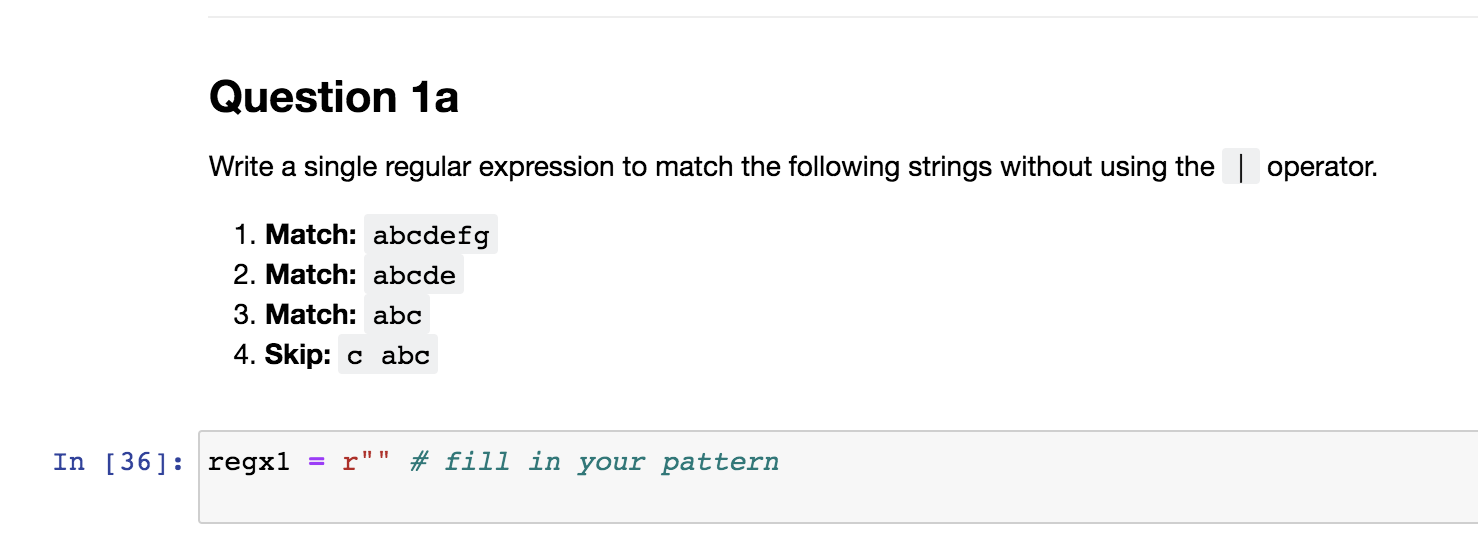 Solved ion 1a Write A Single Regular Expression To Chegg