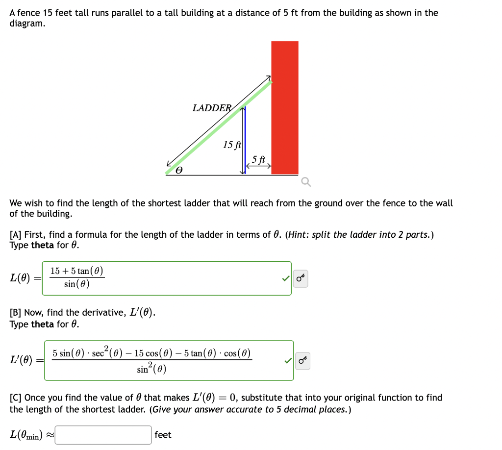 Solved A fence 15 feet tall runs parallel to a tall building | Chegg.com